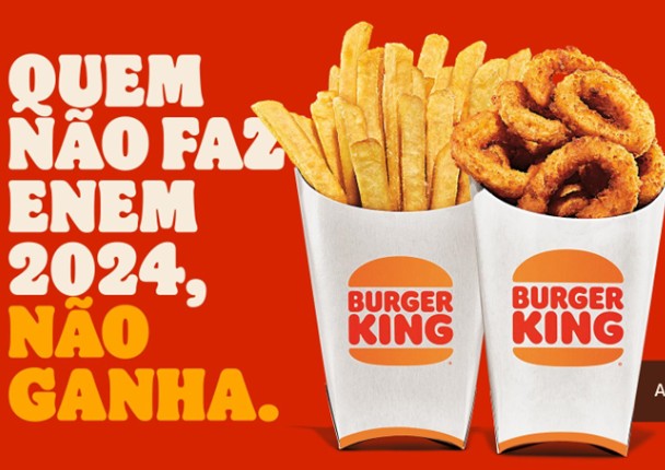 Burguer King vai distribuir batata frita e onion rings para quem fizer o Enem 2024